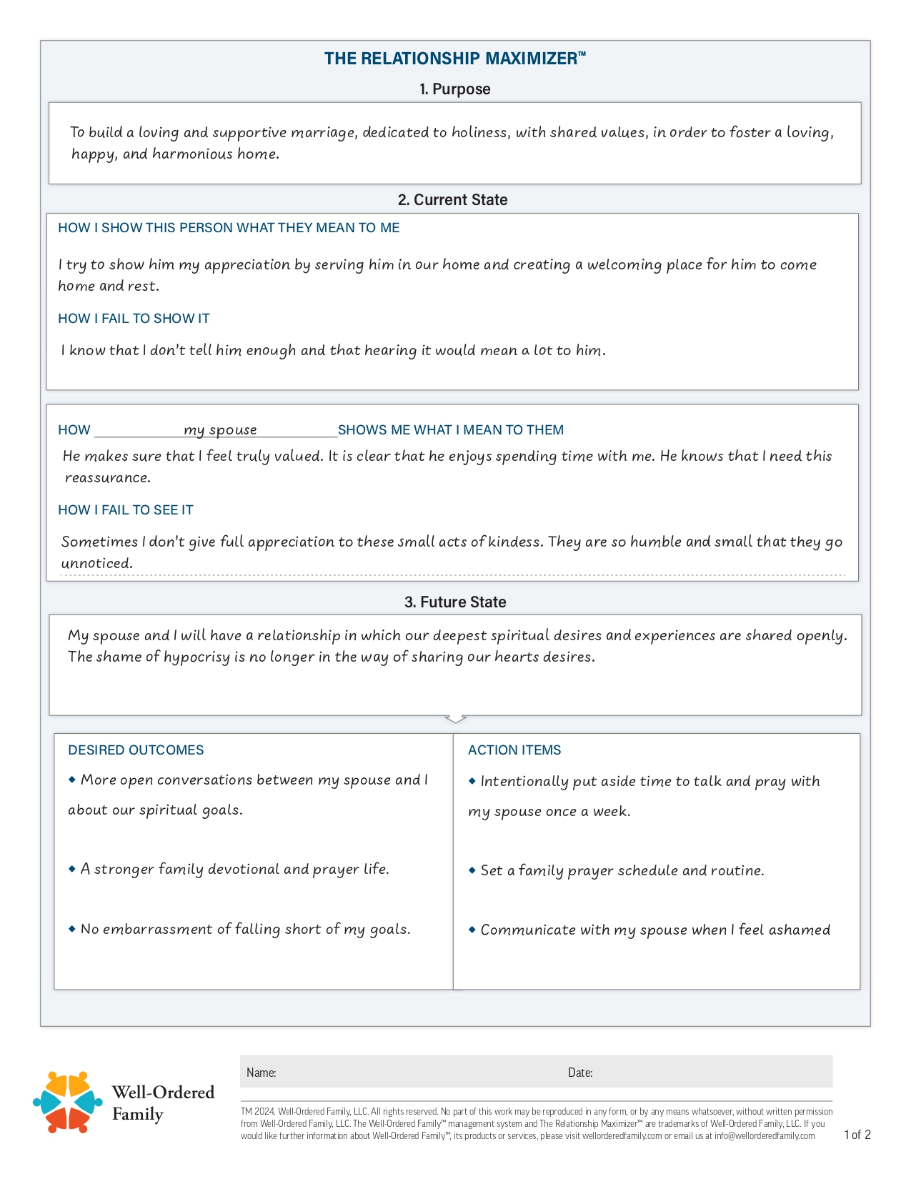 The Relationship Maximizer™ | Well-Ordered Family