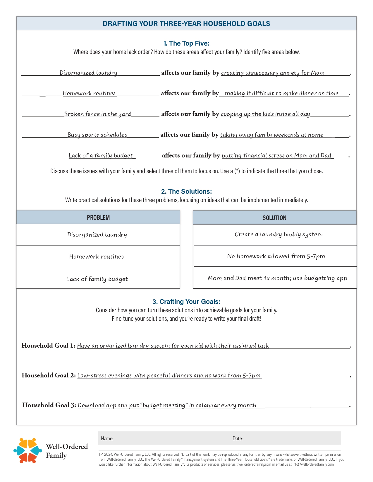 The Three-Year Household Goals™ | Well-Ordered Family
